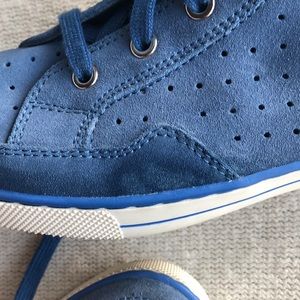 Coach | Shoes | Coach Blue Leather Suede Lace Up Sneakers | Poshmark
